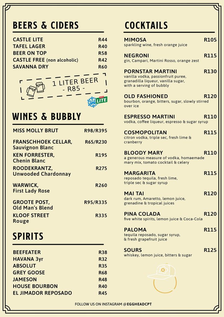 Menu - Egghead Diner