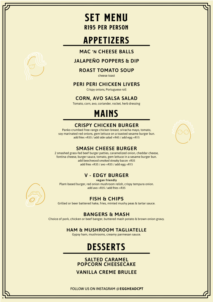 Menu - Egghead Diner